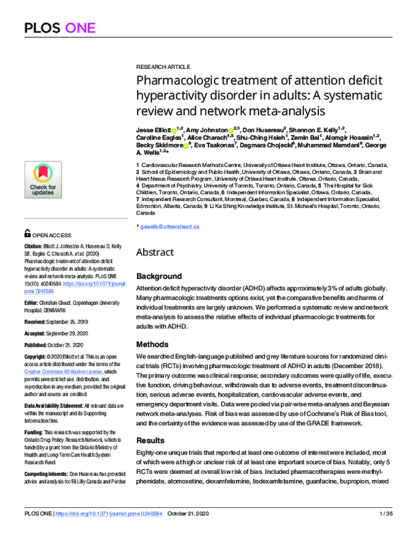 (PDF) Pharmacologic treatment of attention deficit hyperactivity disorder in adults: A ...