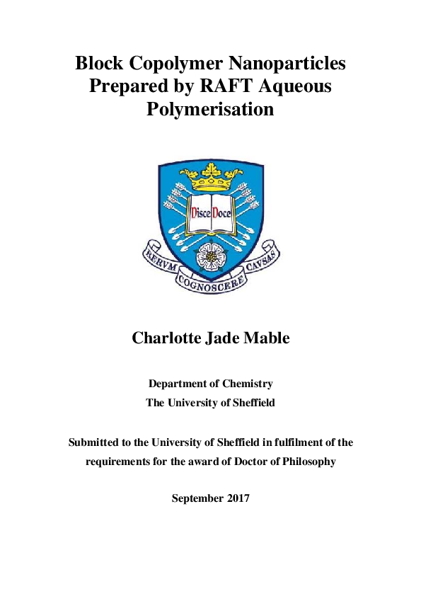 (PDF) Block Copolymer Nanoparticles Prepared by RAFT Aqueous Polymerisation