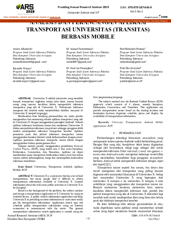 (PDF) Analisis Dan Perancangan Aplikasi Transportasi Universitas ...
