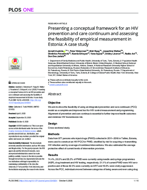 (PDF) Presenting a conceptual framework for an HIV prevention and care ...