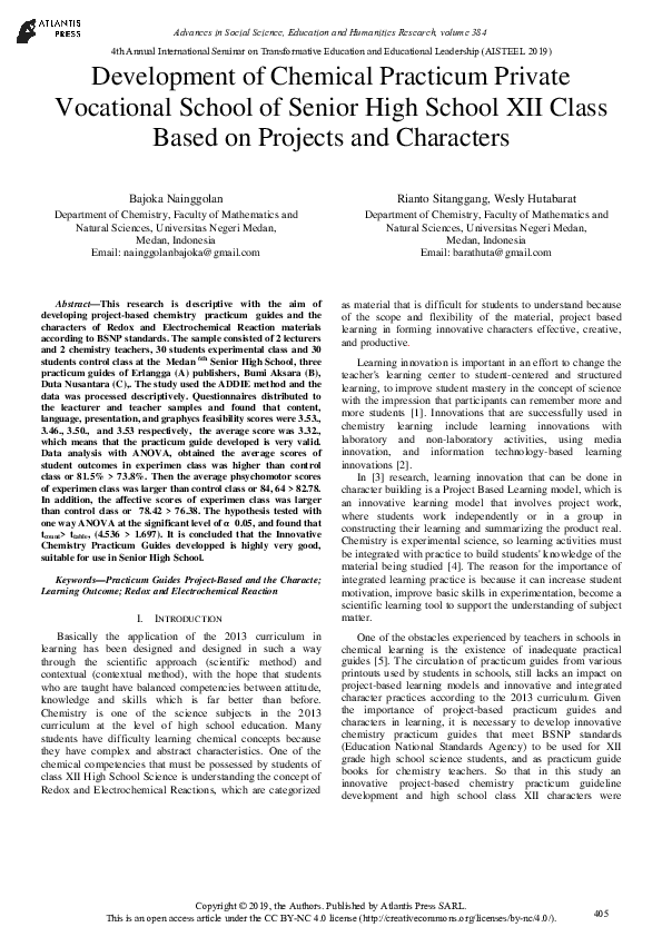 (PDF) Development of Chemical Practicum Private Vocational School of ...