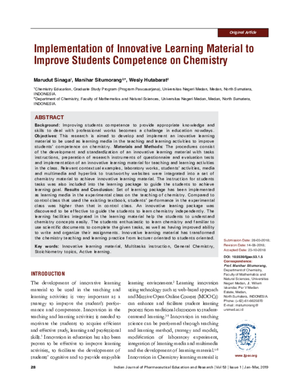 (PDF) Implementation of Innovative Learning Material to Improve ...