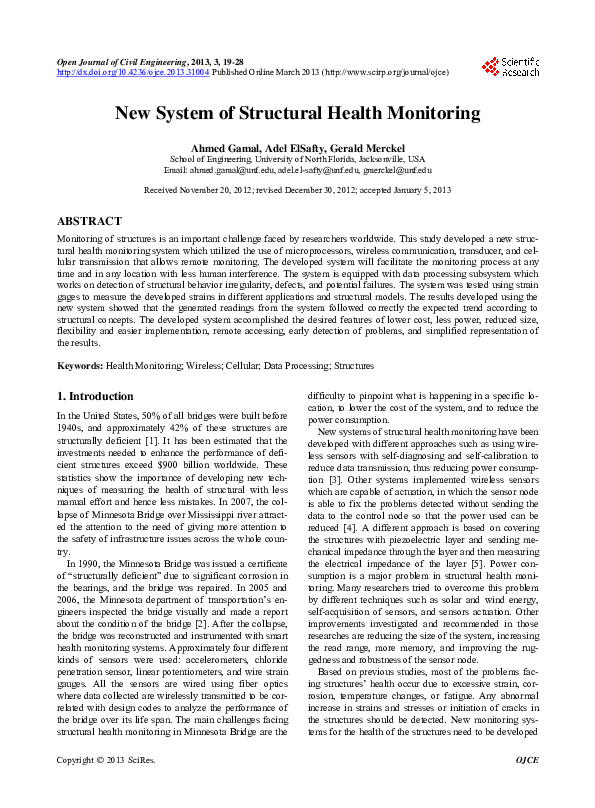 Pdf New System Of Structural Health Monitoring