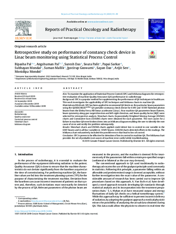 (PDF) Retrospective study on performance of constancy check device in Linac beam monitoring ...