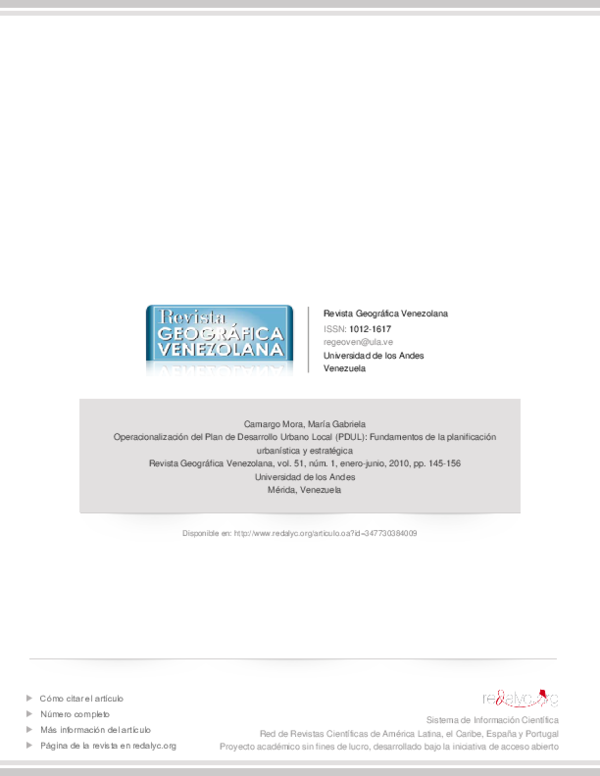 (PDF) Operacionalización del Plan de Desarrollo Urbano Local (PDUL ...