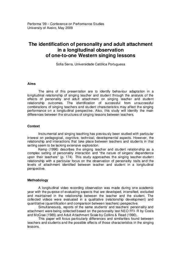 (PDF) The identification of personality and adult attachment in a ...