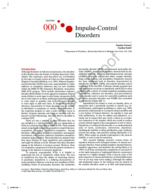 (PDF) Impulse-Control Disorders