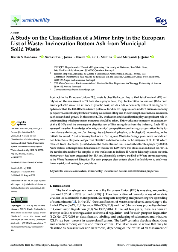 (PDF) A Study on the Classification of a Mirror Entry in the European ...