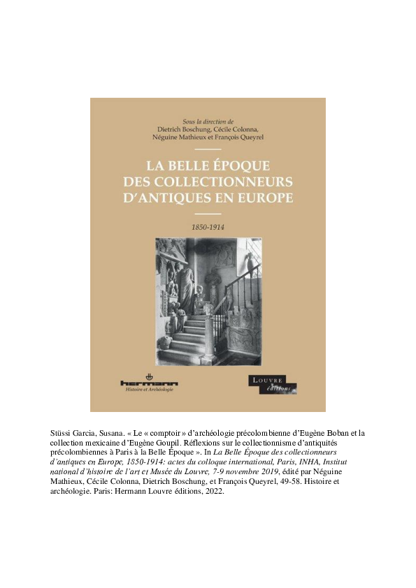 (PDF) « Le « comptoir » d'archéologie précolombienne d'Eugène Boban et ...