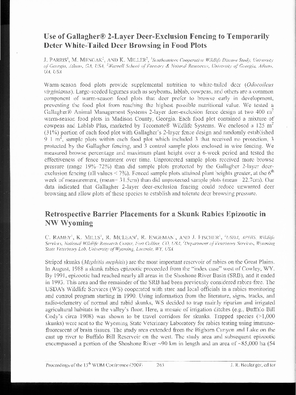 (PDF) Use of Gallagher 2-layer deer-exclusion fencing to temporarily ...