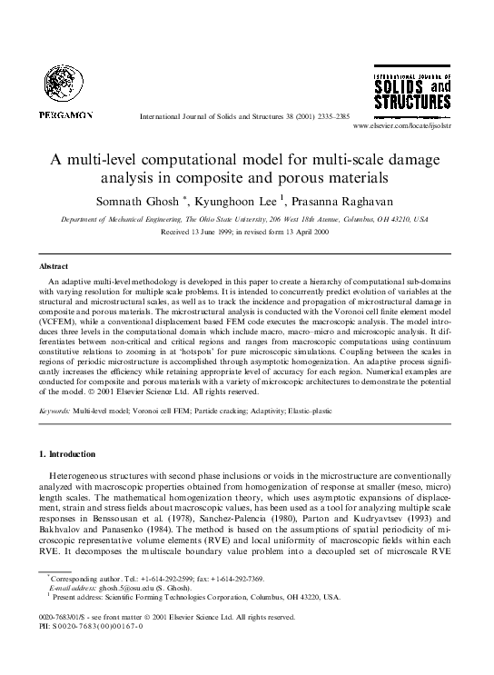 (PDF) A multi-level computational model for multi-scale damage analysis in composite and porous ...