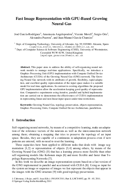 (PDF) Fast Image Representation with GPU-Based Growing Neural Gas