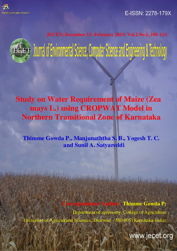(PDF) Study on Water Requirement of Maize (Zea mays L.) using CROPWAT ...
