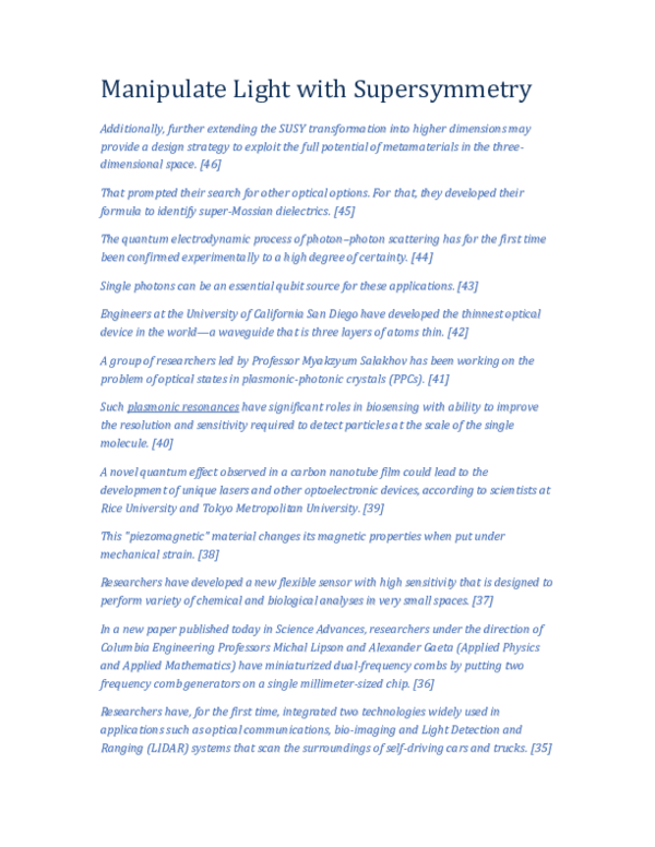 (PDF) Manipulate Light with Supersymmetry