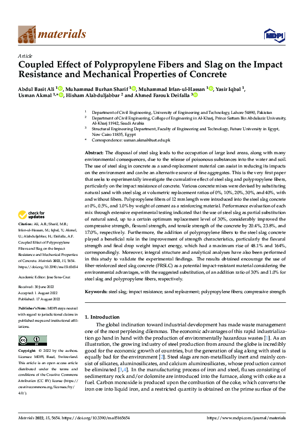 (PDF) Coupled Effect of Polypropylene Fibers and Slag on the Impact ...