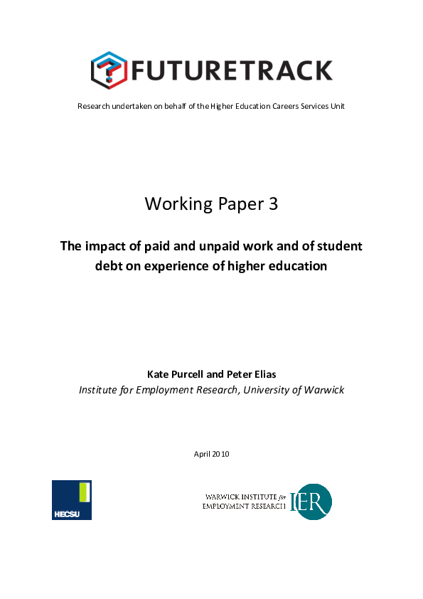 (PDF) The impact of paid and unpaid work and of student debt on ...