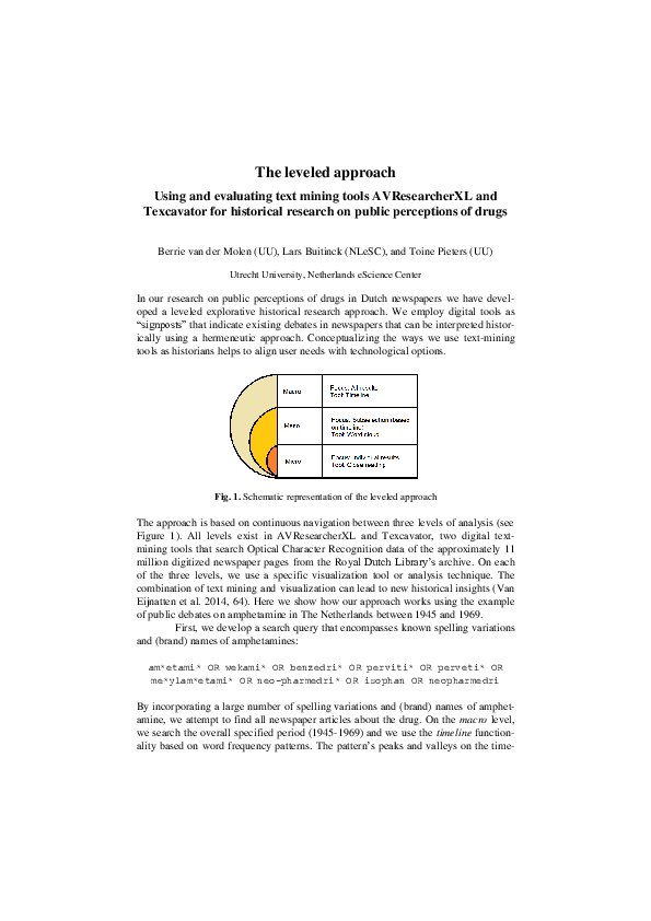 (PDF) The leveled approach. Using and evaluating text mining tools AVResearcherXL and Texcavator ...