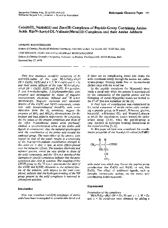 (PDF) Cobalt(II), nickel(II) and zinc(II) complexes of peptide-group ...