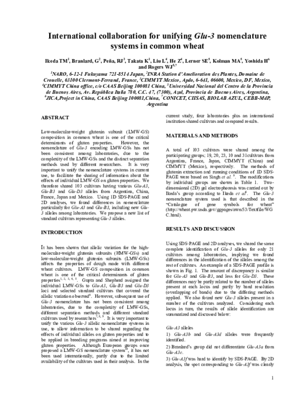 (PDF) International collaboration for unifying Glu-3 nomenclature ...