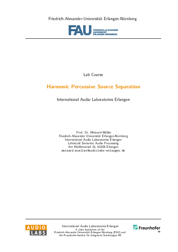 (PDF) Lab Course Harmonic Percussive Source Separation