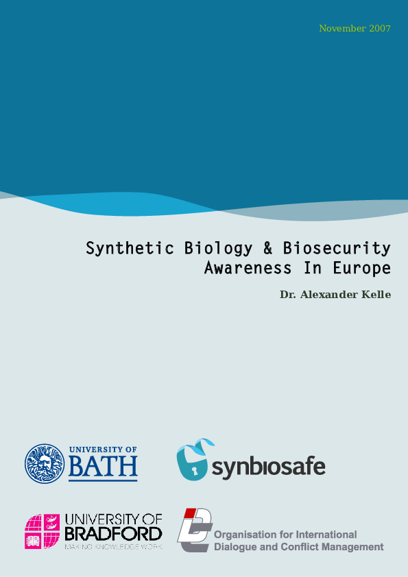 (PDF) Synthetic biology & biosecurity awareness in Europe