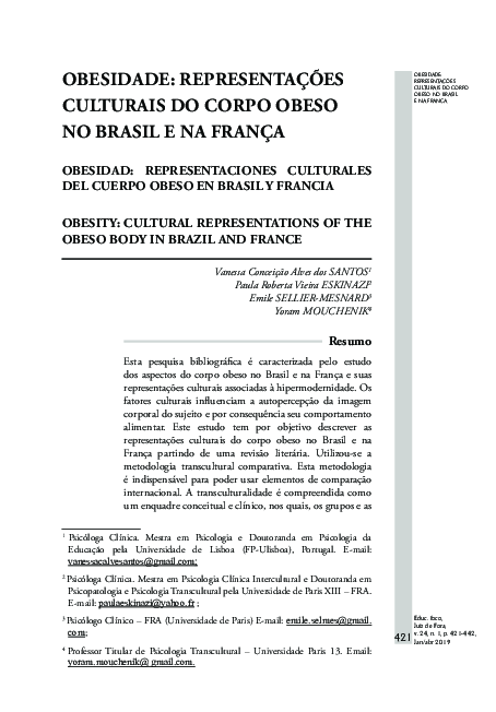 (PDF) Obesidade: Representações Culturais Do Corpo Obeso No Brasil e Na ...