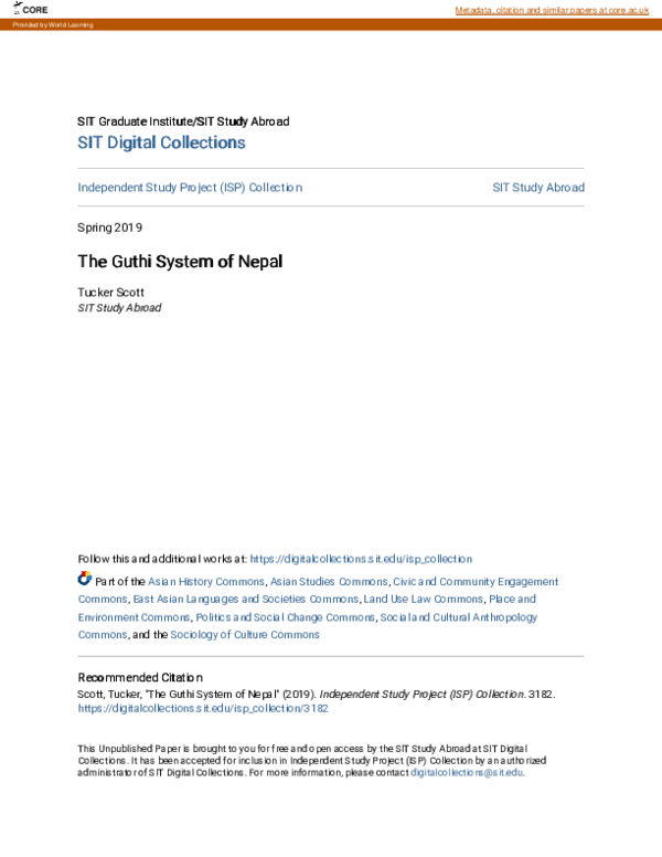 (PDF) The Guthi System of Nepal