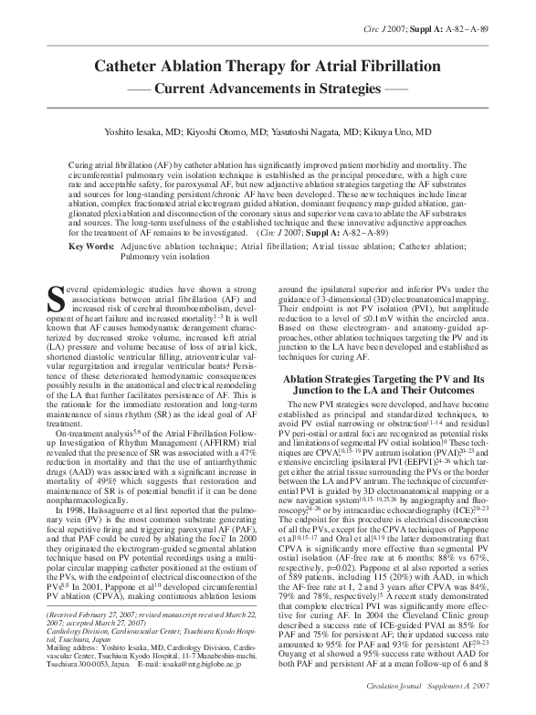 (PDF) Catheter Ablation Therapy for Atrial Fibrillation