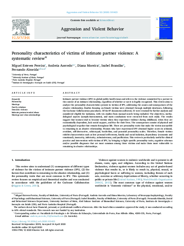 (PDF) Personality characteristics of victims of intimate partner ...