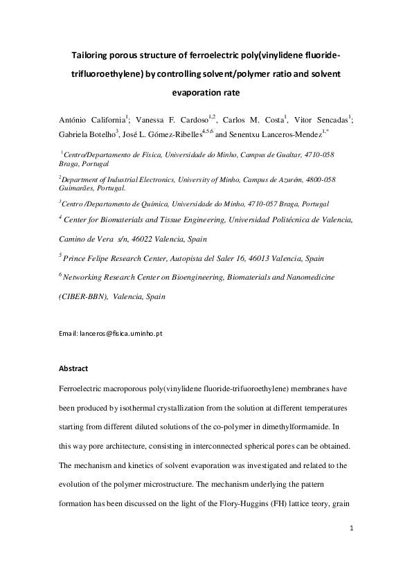 (PDF) Tailoring porous structure of ferroelectric poly(vinylidene ...