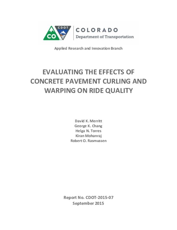 (PDF) Evaluating the Effects of Concrete Pavement Curling and Warping ...