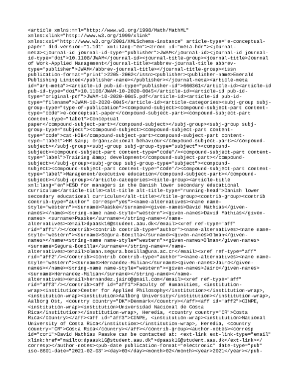 ESD for managers in the Danish lower secondary educational curriculum