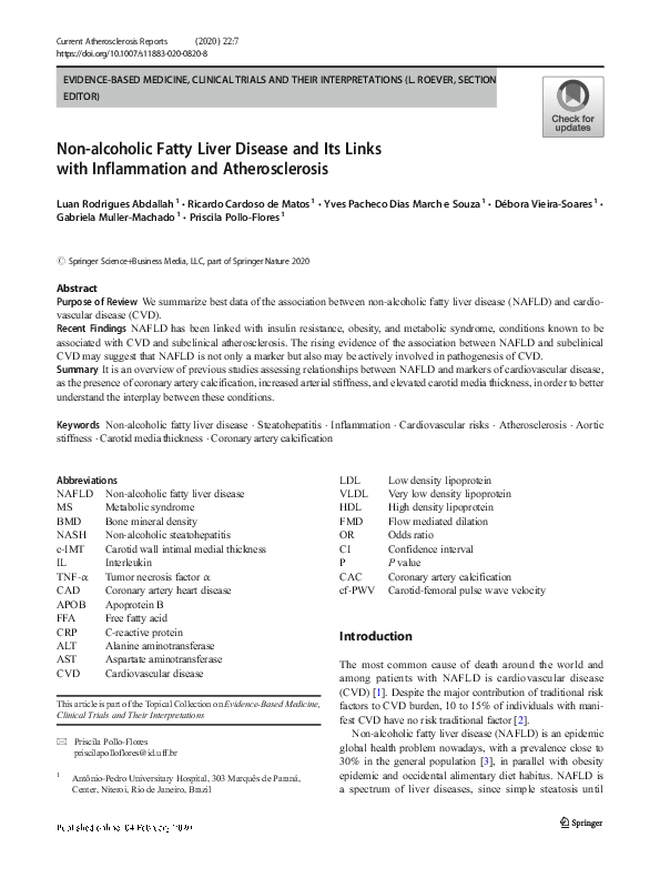 Pdf Non Alcoholic Fatty Liver Disease And Its Links With Inflammation