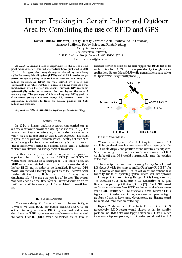 (PDF) RFID and GPS for Accurate Human Tracking