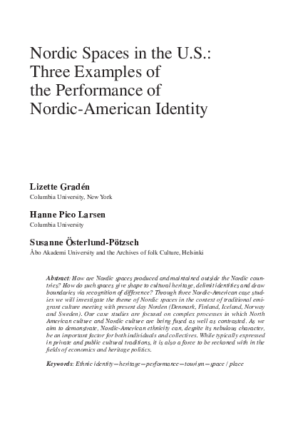 (PDF) Nordic Spaces in the U.S.: Three Examples of the Performance of ...