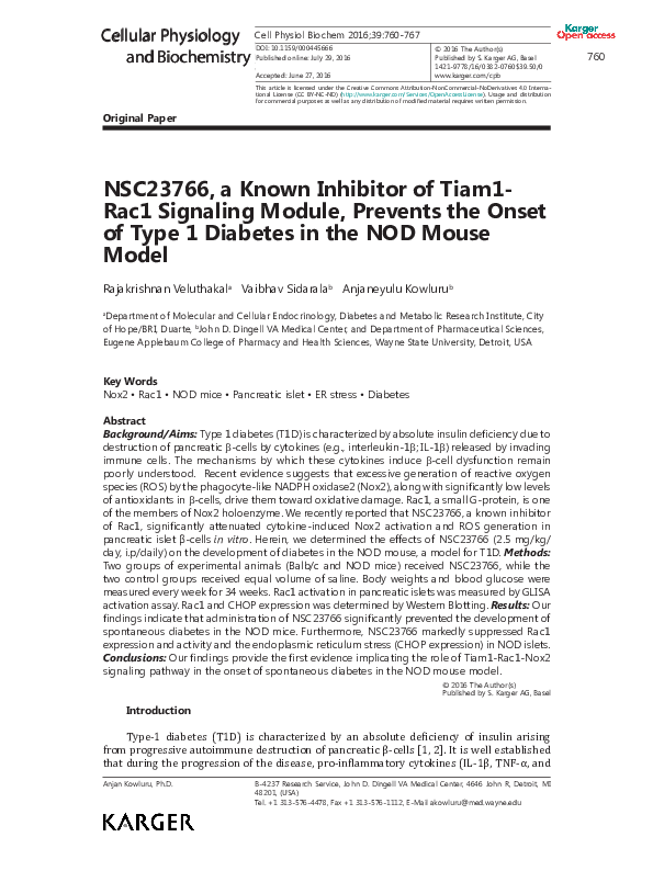 (PDF) NSC23766, a Known Inhibitor of Tiam1-Rac1 Signaling Module ...