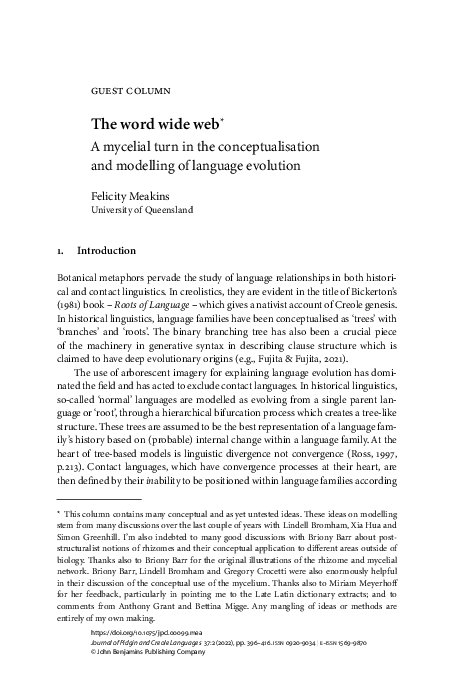 (PDF) 2022. The word wide web: A mycelial turn in the conceptualisation ...