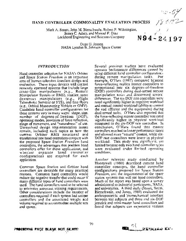 (PDF) Hand controller commonality evaluation process