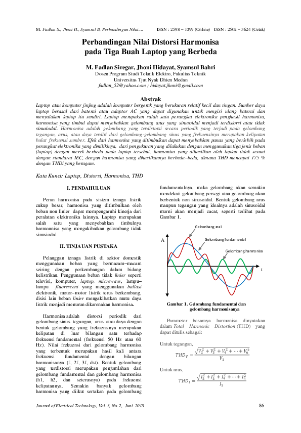(PDF) Perbandingan Nilai Distorsi Harmonisa pada Tiga Buah Laptop yang ...