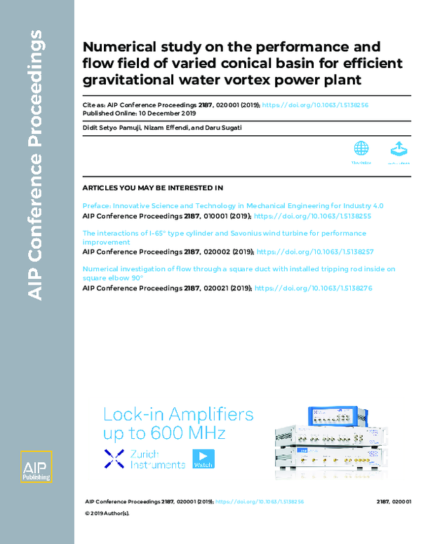 (PDF) Numerical study on the performance and flow field of varied ...