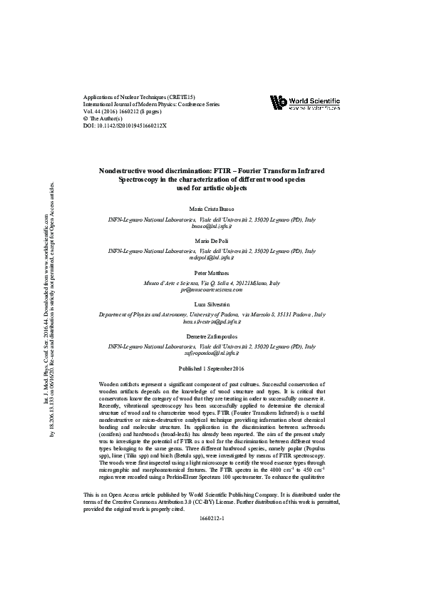 (PDF) Nondestructive wood discrimination: FTIR – Fourier Transform Infrared Spectroscopy in the ...
