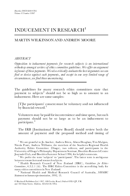 (PDF) Inducement in Research
