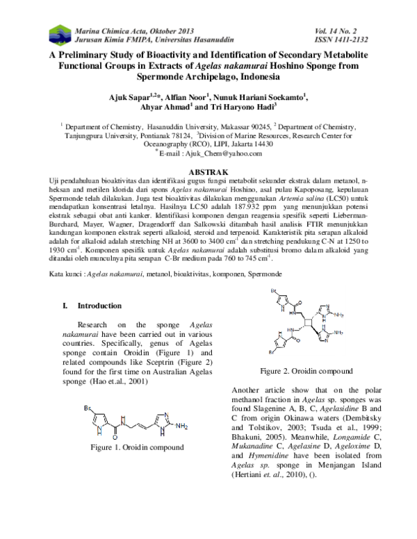(PDF) A Preliminary Study of Bioactivity and Identification of ...