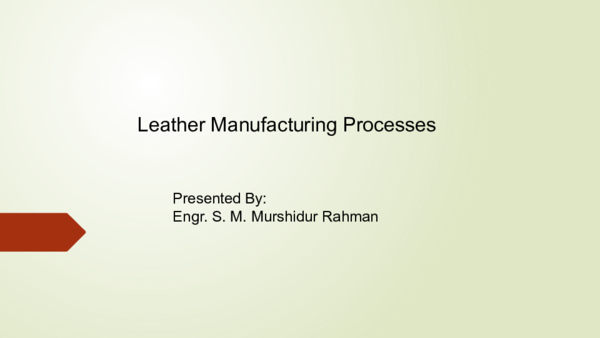 (PPT) Leather Manufacturing Processes