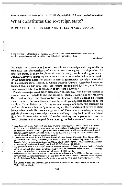 (PDF) What Constitutes the Sovereign State?