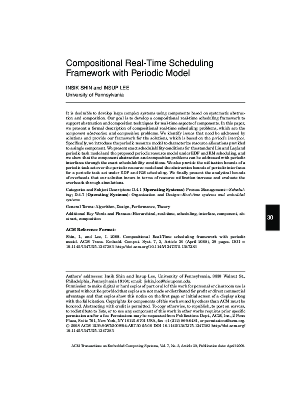 (PDF) Compositional real-time scheduling framework with periodic model