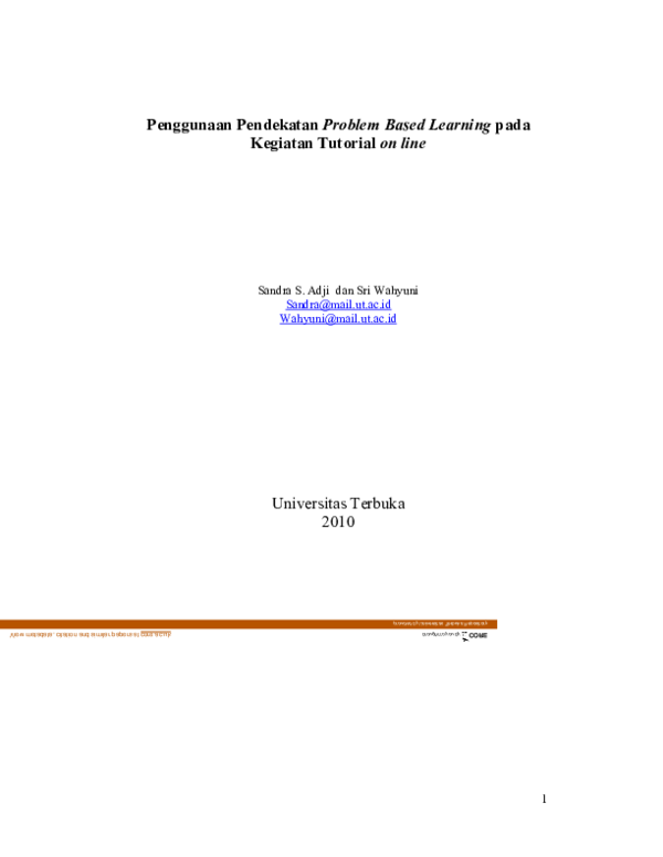 (PDF) Penggunaan Pendekatan Problem Based Learning pada Kegiatan ...