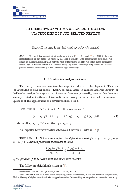 (PDF) Refinements of the majorization theorems via Fink identity and related results