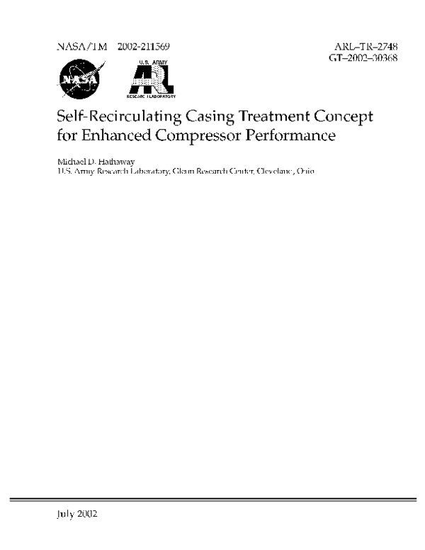 (PDF) Self-Recirculating Casing Treatment Concept for Enhanced ...