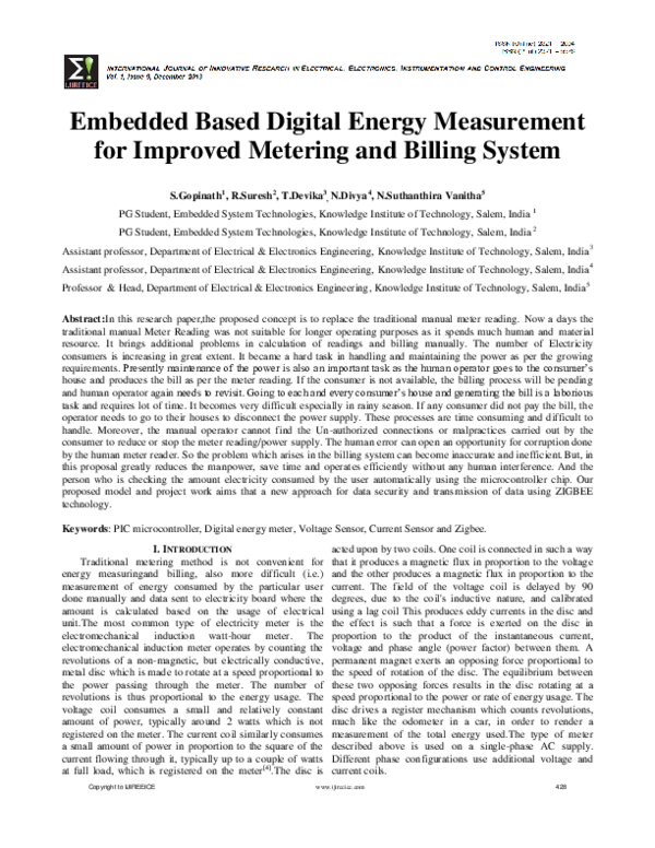 (PDF) Embedded Based Digital Energy Measurement for Improved Metering ...